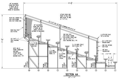 Aluminum 10 Row School Bleacher - Seats 184 | Sightlines